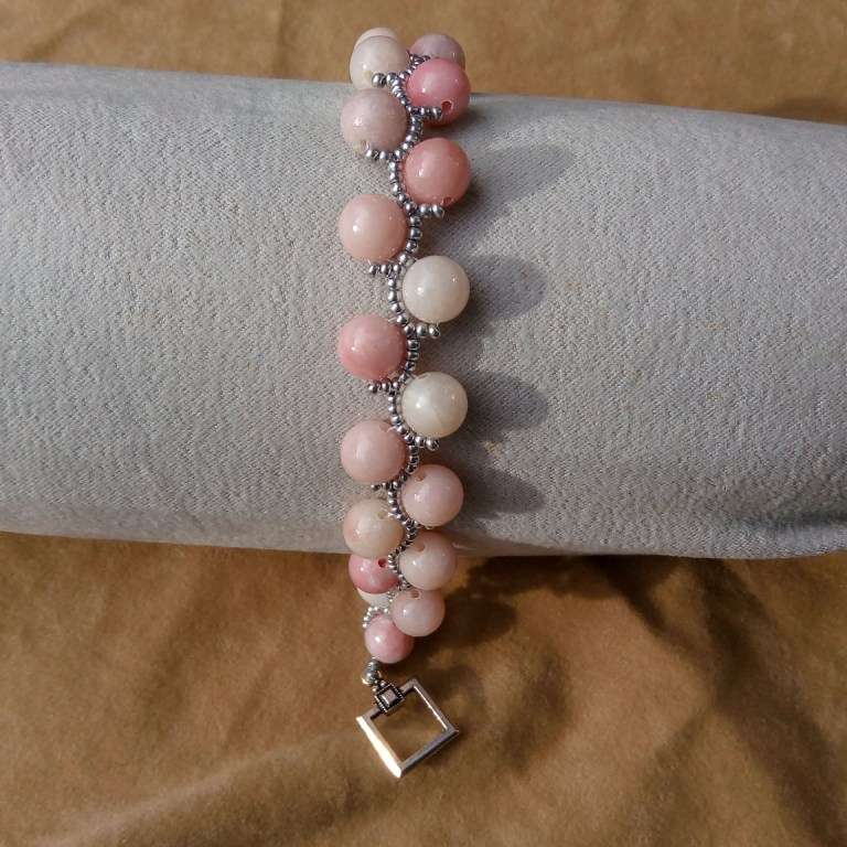 BRACCIALE CON OPALE ROSA - Minerali GeoArt